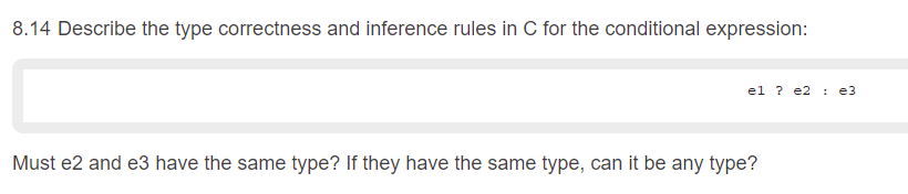 Solved 8.14 Describe the type correctness and inference | Chegg.com