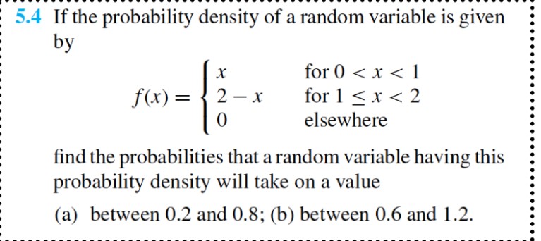 Solved 5.4 If the probability density of a random variable | Chegg.com