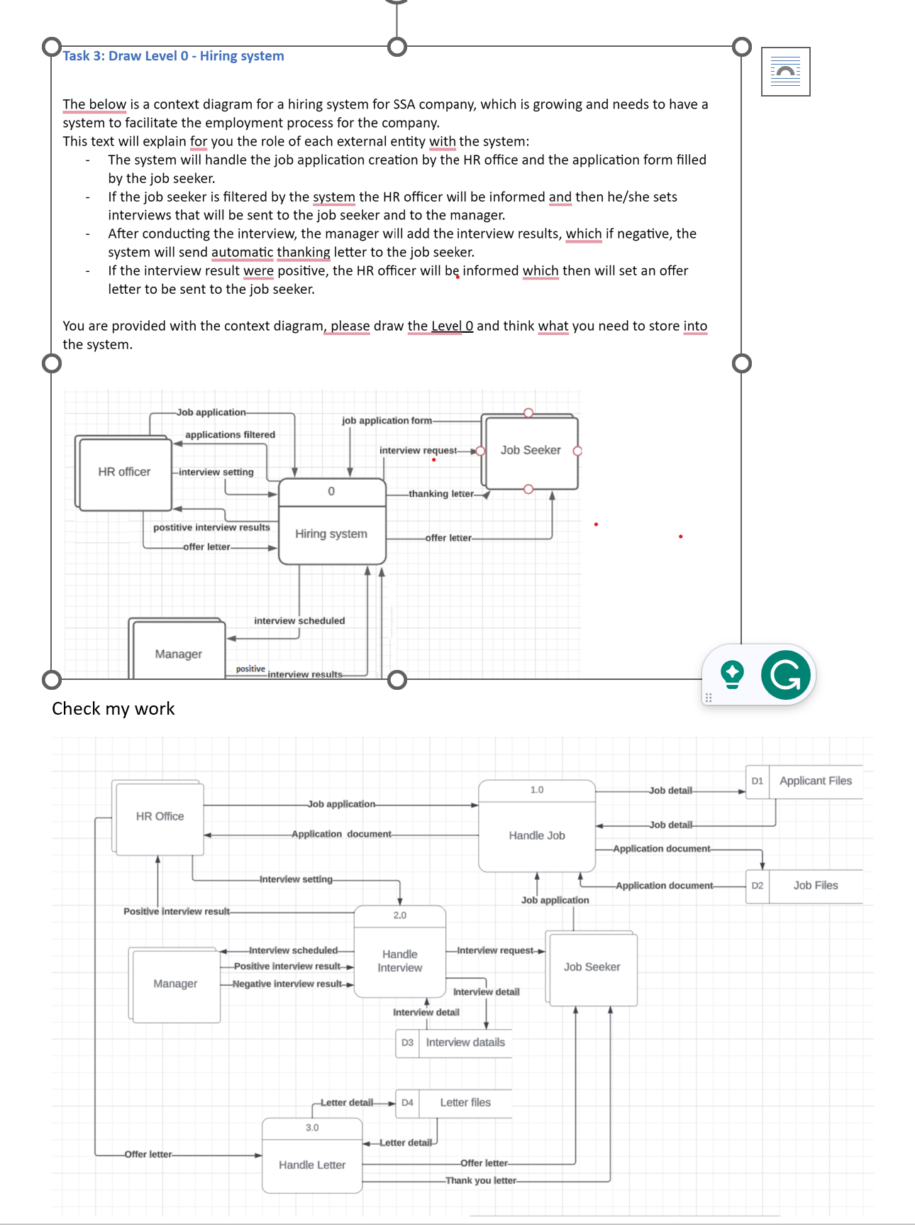 Solved The below is a context diagram for a hiring system | Chegg.com