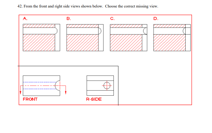 Solved 42. From the front and right side views shown below. | Chegg.com