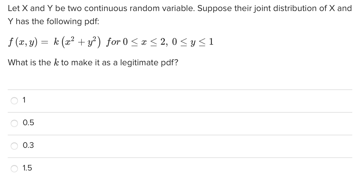 Solved Let X and Y be two continuous random variable. | Chegg.com