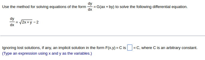 Solved Use the method for solving equations of the form | Chegg.com