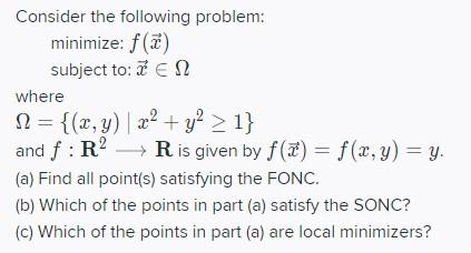 Consider the following problem: minimize: f(x) | Chegg.com