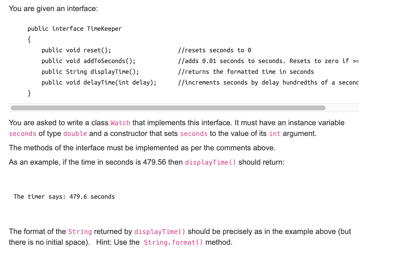 You are given an interface: public interface | Chegg.com