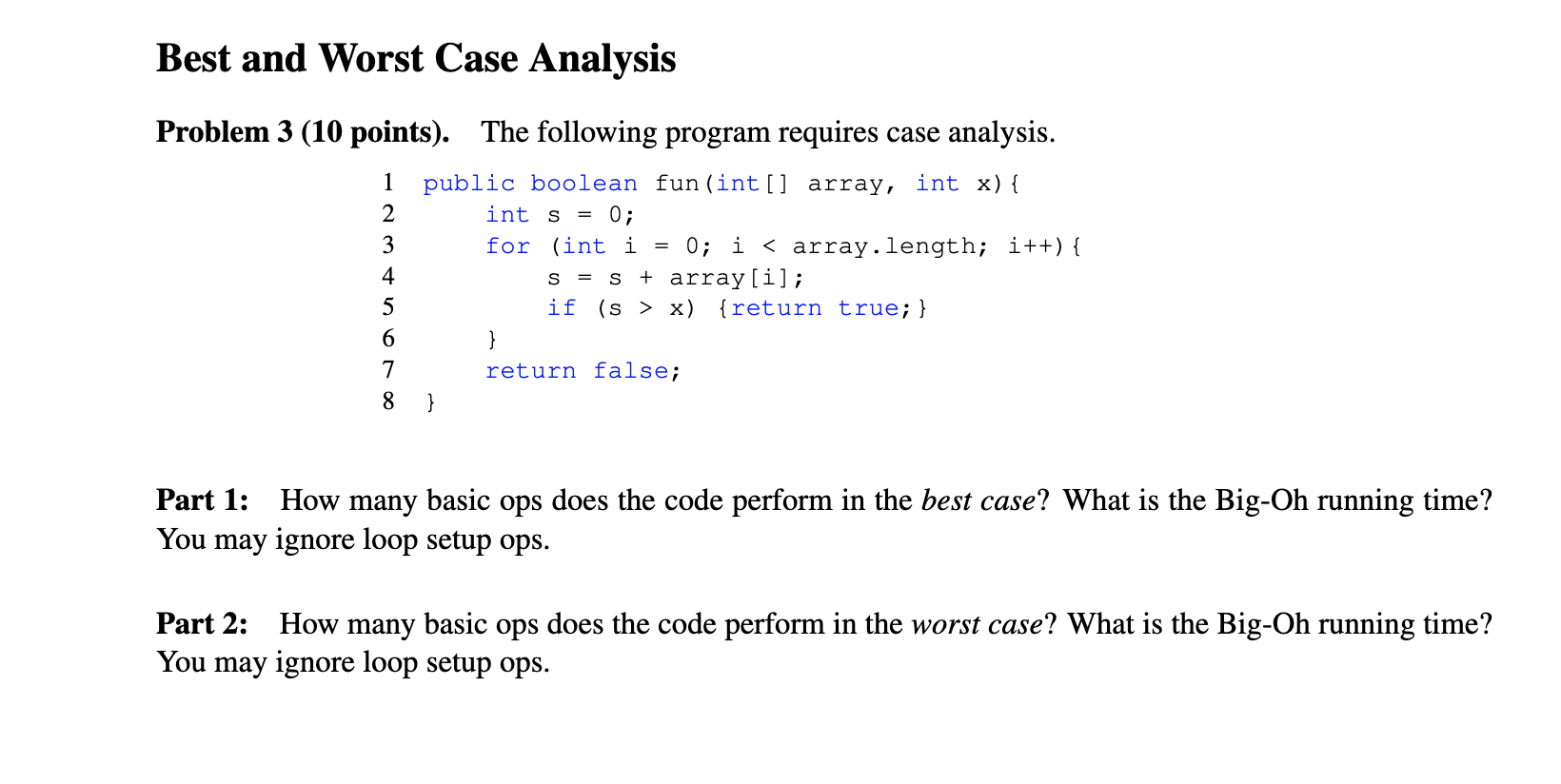 Solved Best And Worst Case Analysis Problem 3 10 Points