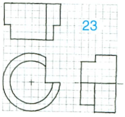 Solved Two objects are shown below. Sketch given views using | Chegg.com