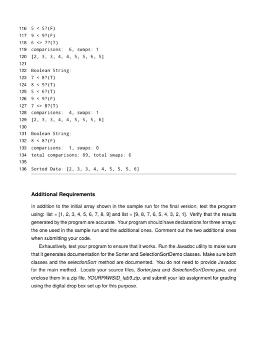 Solved The Selection Sort Algorithm In this laboratory | Chegg.com
