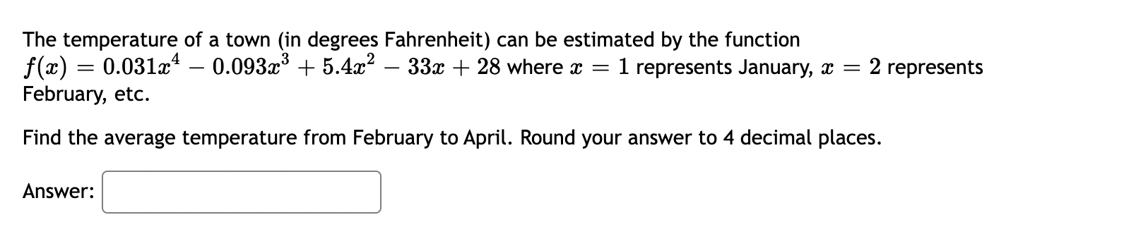 Solved The temperature of a town (in degrees Fahrenheit) can | Chegg.com