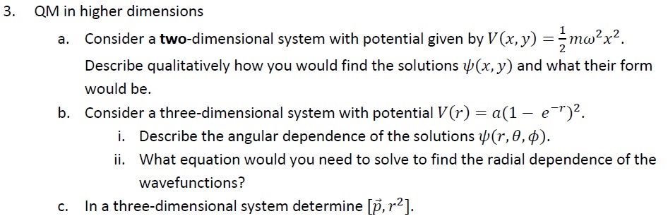 QM in higher dimensions a. Consider a two-dimensional | Chegg.com