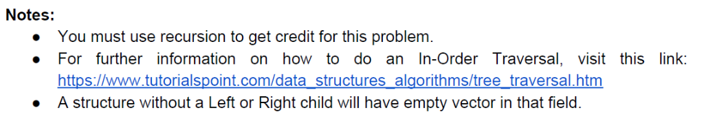 Function Name: treeversal Inputs: 1. (struct) The | Chegg.com