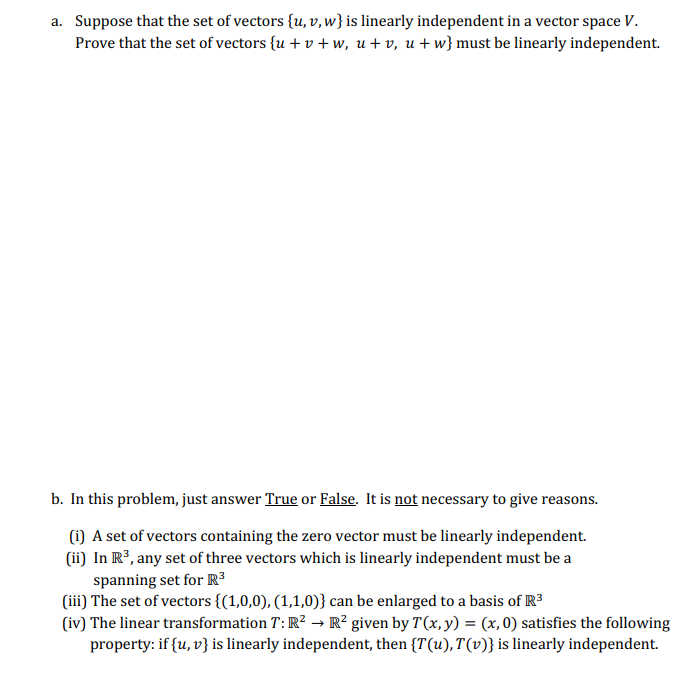Solved a. Suppose that the set of vectors { , , } is | Chegg.com Solved a. Suppose that the set of vectors { , , } is | Chegg.com