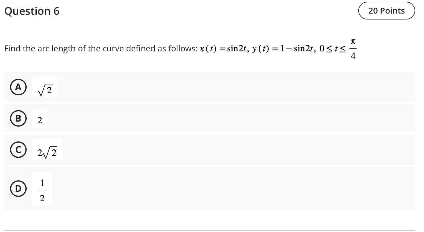Solved Find the arc length of the curve defined as follows: | Chegg.com
