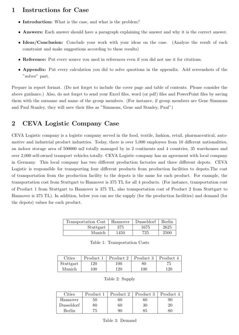 Solved 1 Instructions for Case - Introduction: What is the | Chegg.com