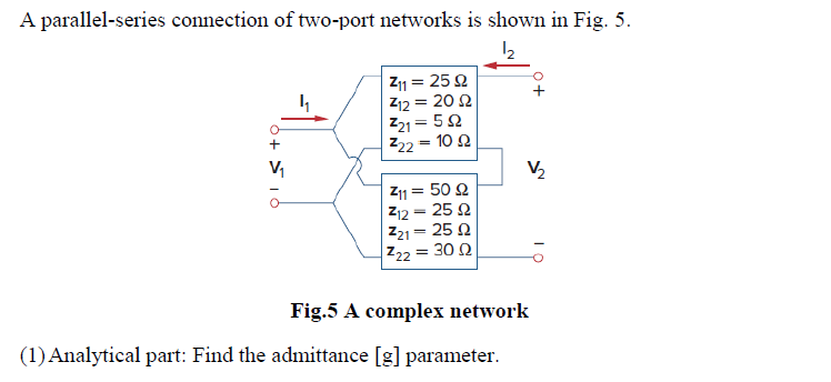 Solved A parallel-series connection of two-port networks is | Chegg.com