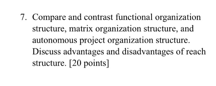 Organizational Structure Compare And Contrast