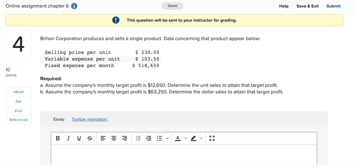 Solved Online assignment chapter 6 i ( This question will be | Chegg.com