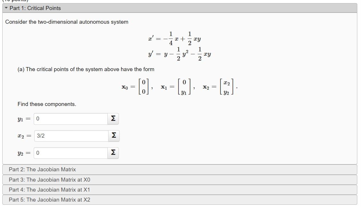 Consider the two-dimensional autonomous system | Chegg.com