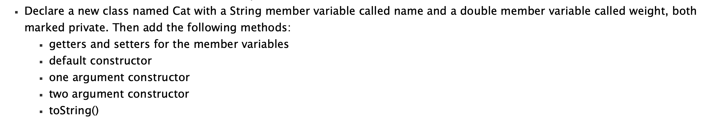 Solved • Declare a new class named Cat with a String member | Chegg.com Solved • Declare a new class named Cat with a String member | Chegg.com