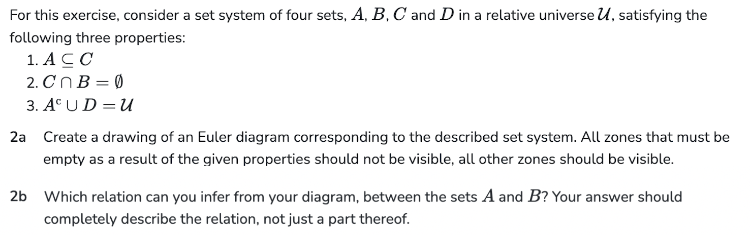 Solved For this exercise, consider a set system of four | Chegg.com