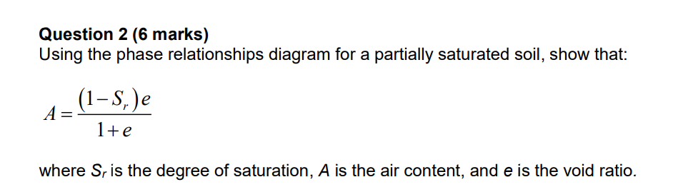 Solved Question 2 (6 marks) Using the phase relationships | Chegg.com