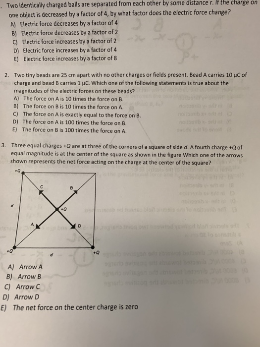 Solved Two identically charged balls are separated from each | Chegg.com