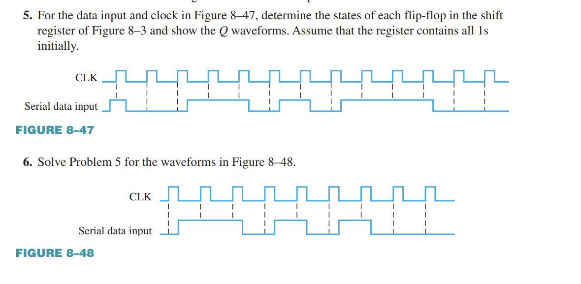 5. For the data input and clock in Figure 8-47, | Chegg.com