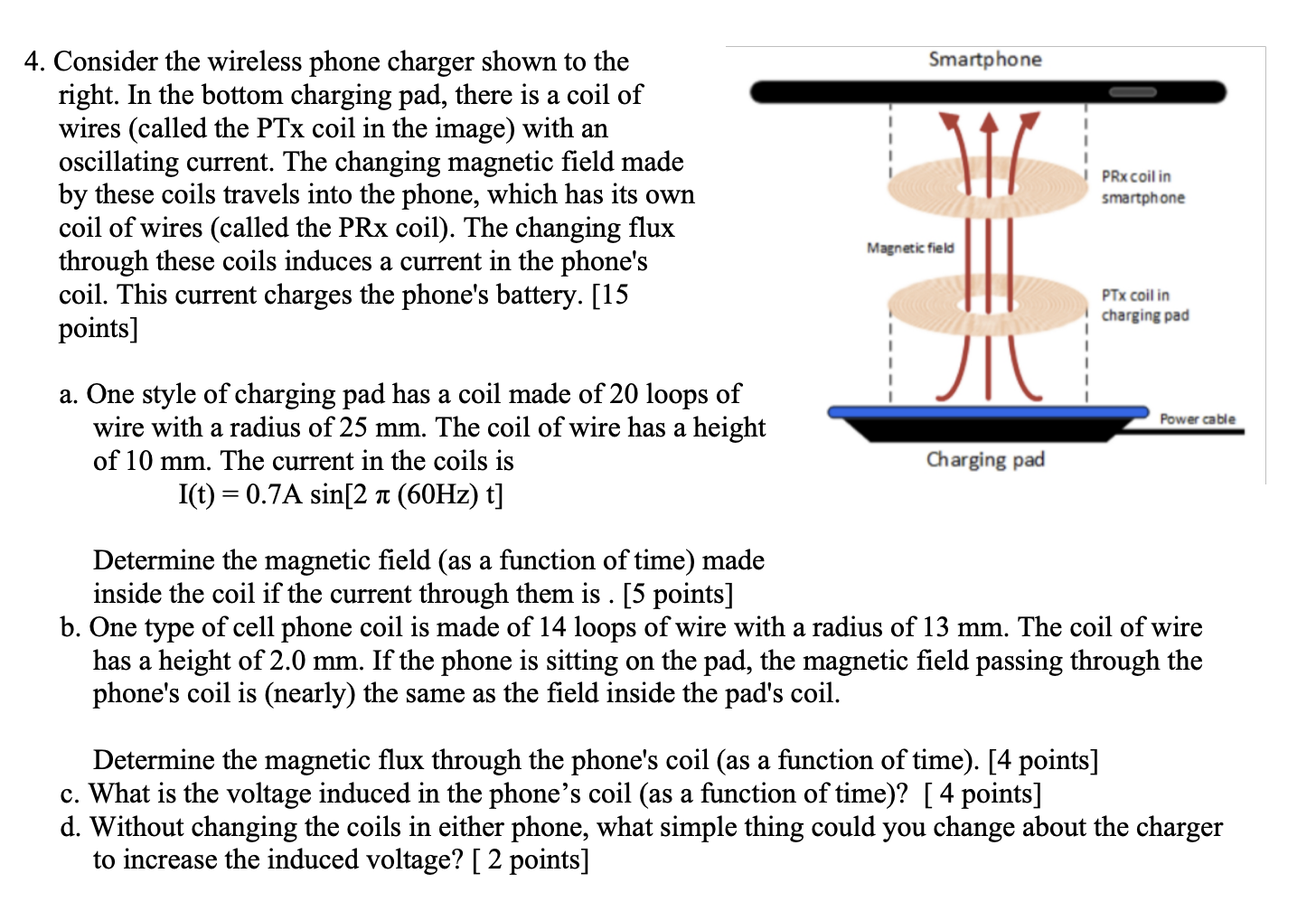 Solved 4. Consider the wireless phone charger shown to the | Chegg.com