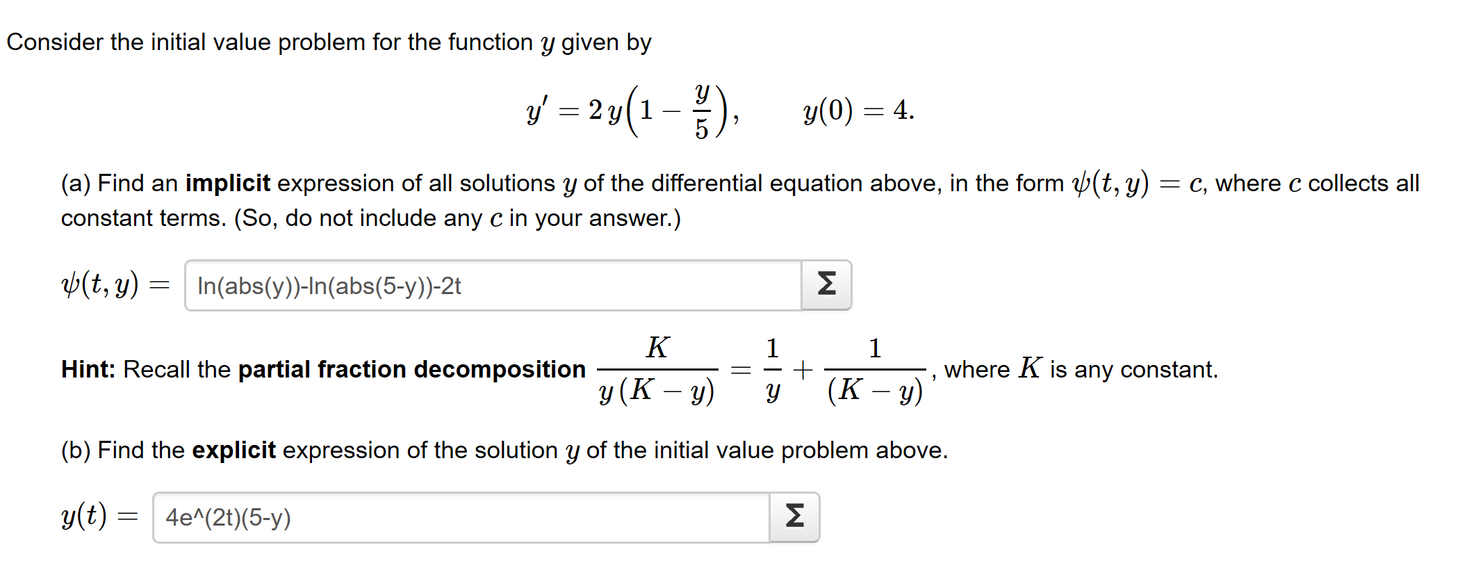 Solved Consider the initial value problem for the function y | Chegg.com