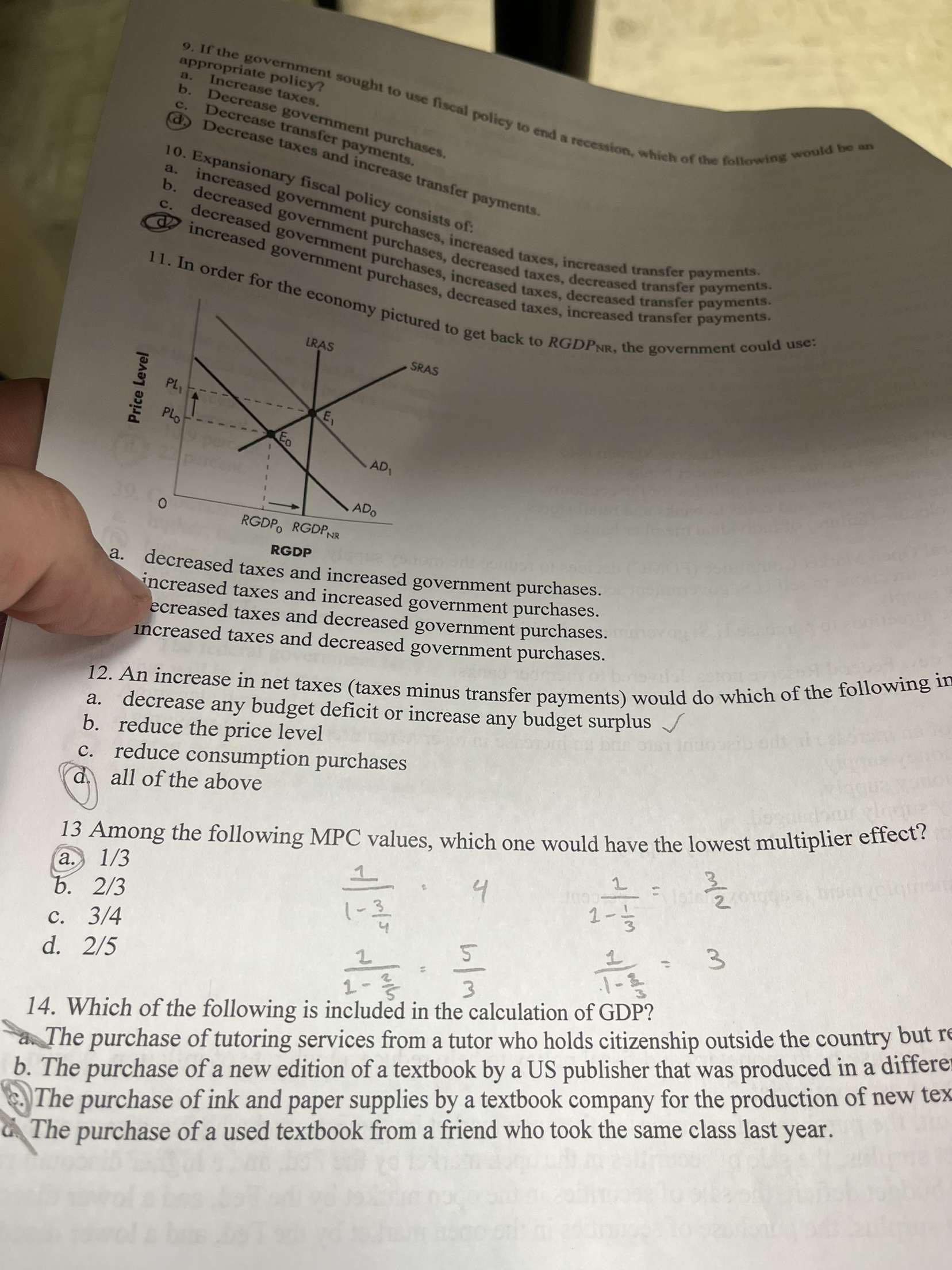 Solved (d) leftward shift of the ag demand curve OUTPUT WILL | Chegg.com