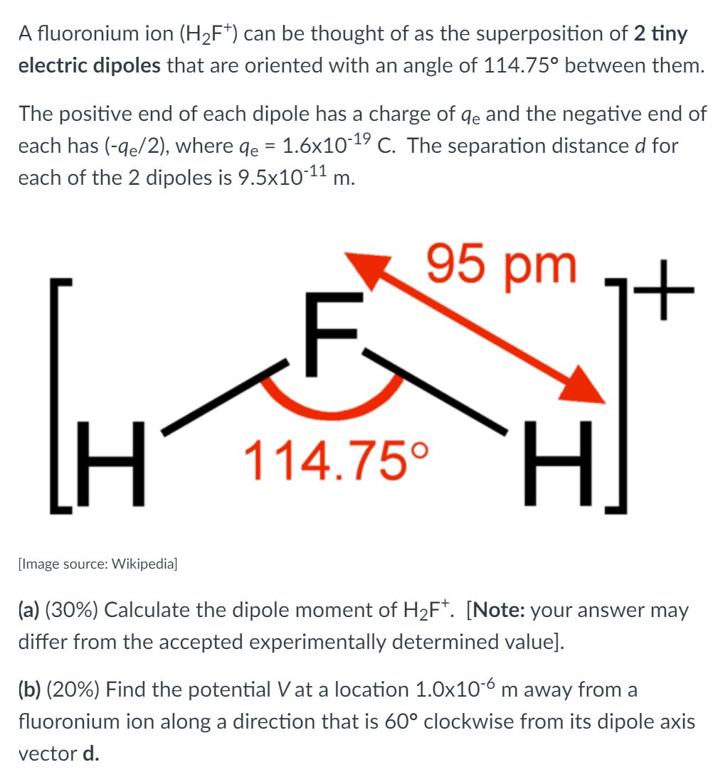 Solved A fluoronium ion (H2F+) can be thought of as the | Chegg.com