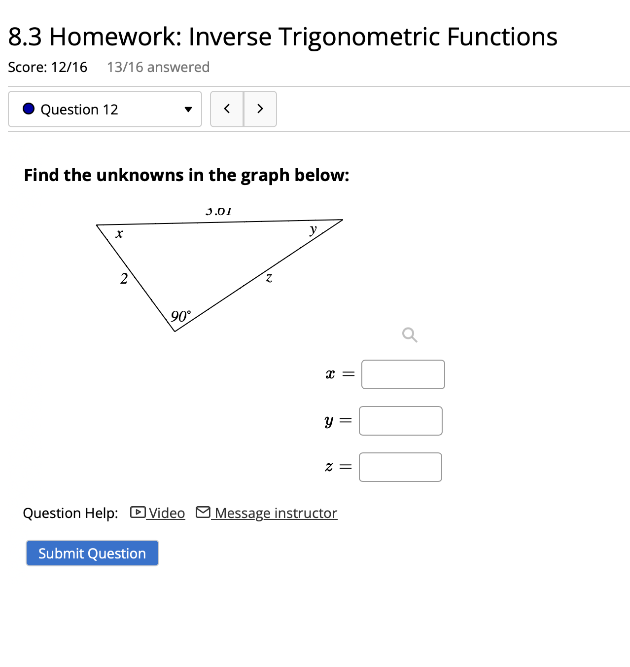 8 3 Homework Inverse Trigonometric Functions Score
