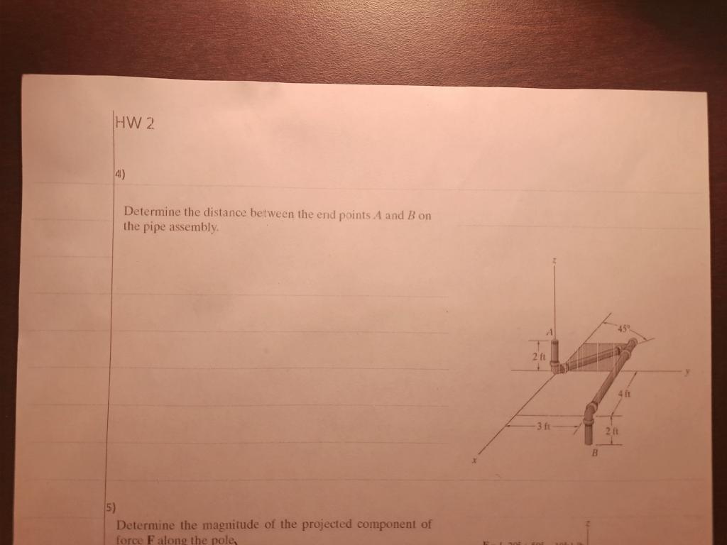 Solved HW 2 Determine the distance between the end points A | Chegg.com