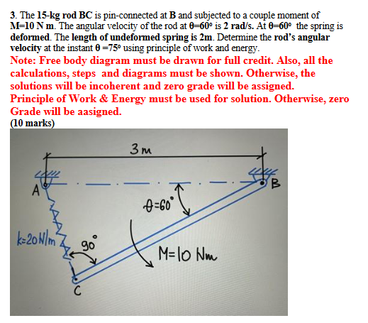 Solved 3. The \\( 15-\\mathrm{kg} \\) rod \\( \\mathrm{BC} | Chegg.com