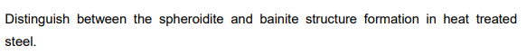Solved Distinguish between the spheroidite and bainite | Chegg.com