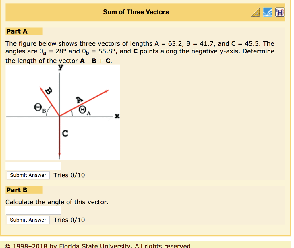 Solved 1 Sum of Three Vectors Part A The figure below shows | Chegg.com