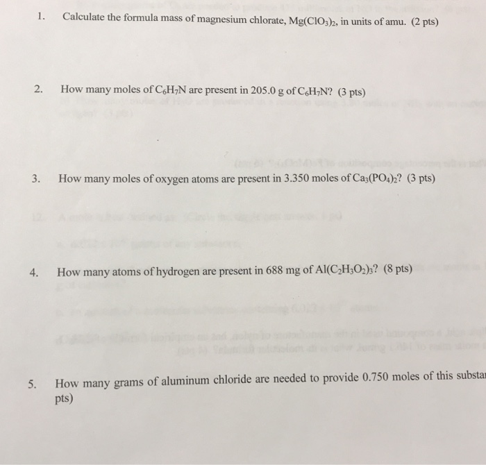 Solved Calculate the formula mass of magnesium chlorate, | Chegg.com