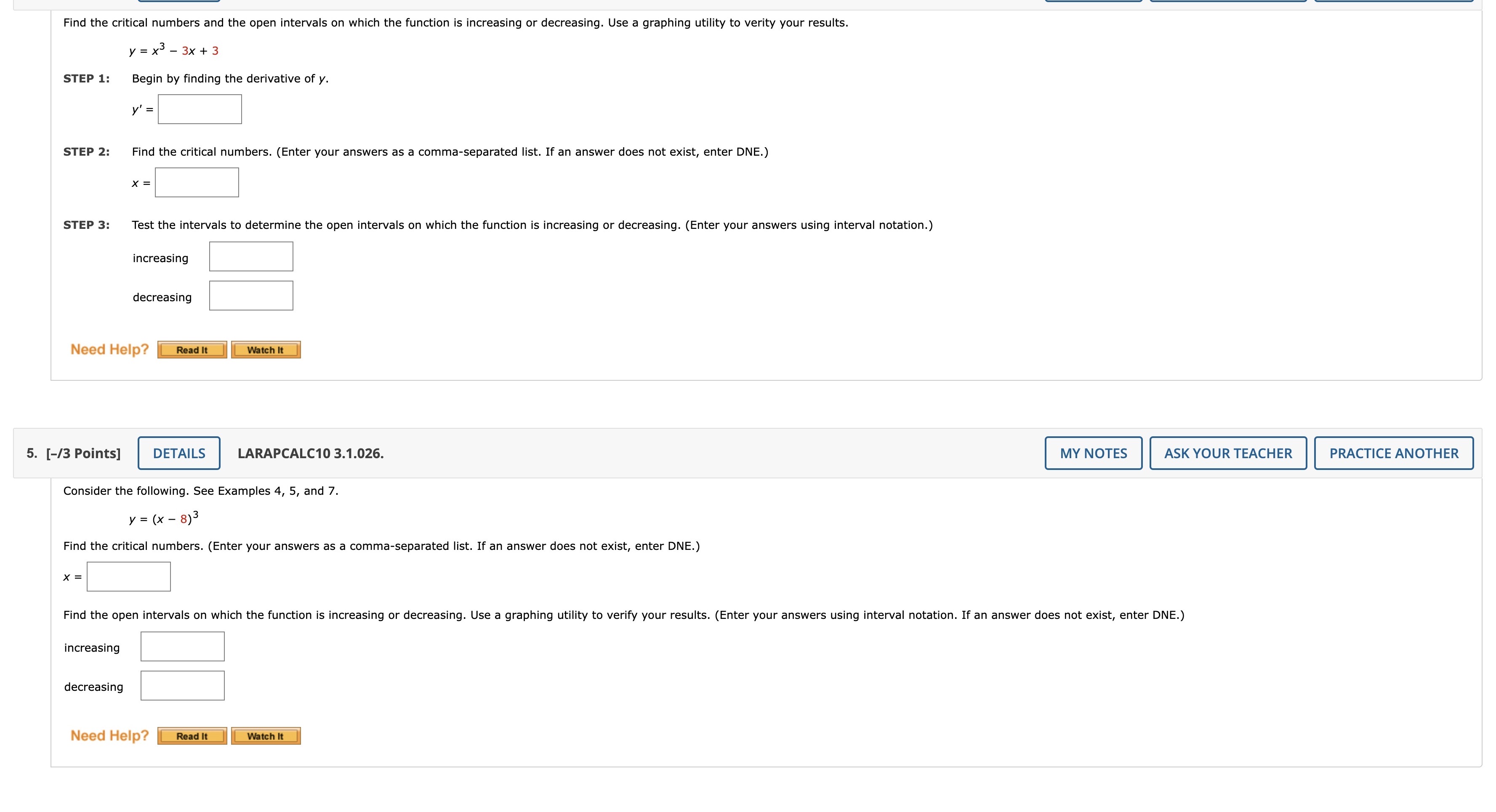 Solved Find the critical numbers and the open intervals on | Chegg.com