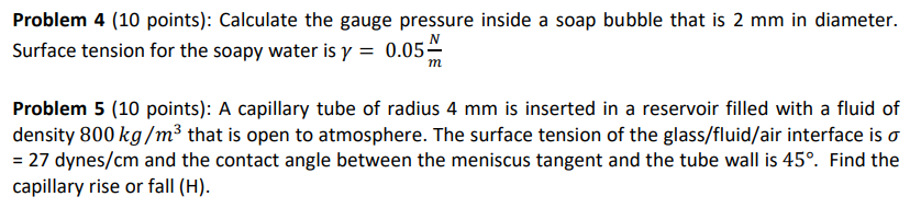 Solved Problem 4 (10 ﻿points): Calculate the gauge pressure | Chegg.com