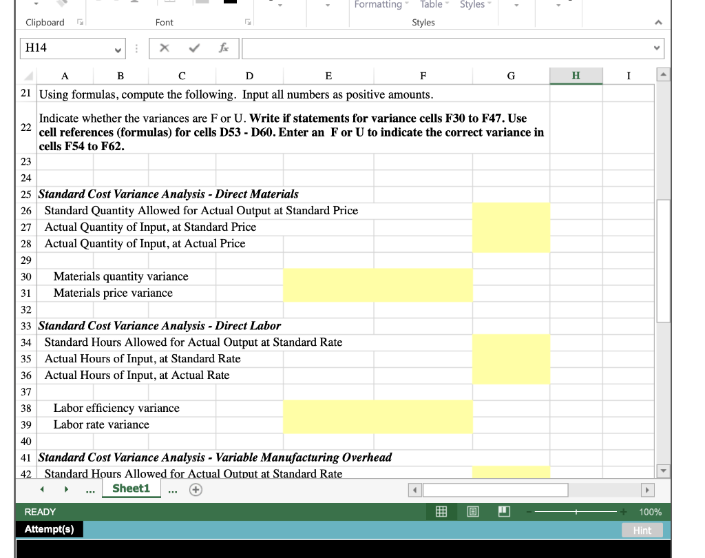 Solved X Basic Variance Analysis and the Impact of Variances | Chegg.com
