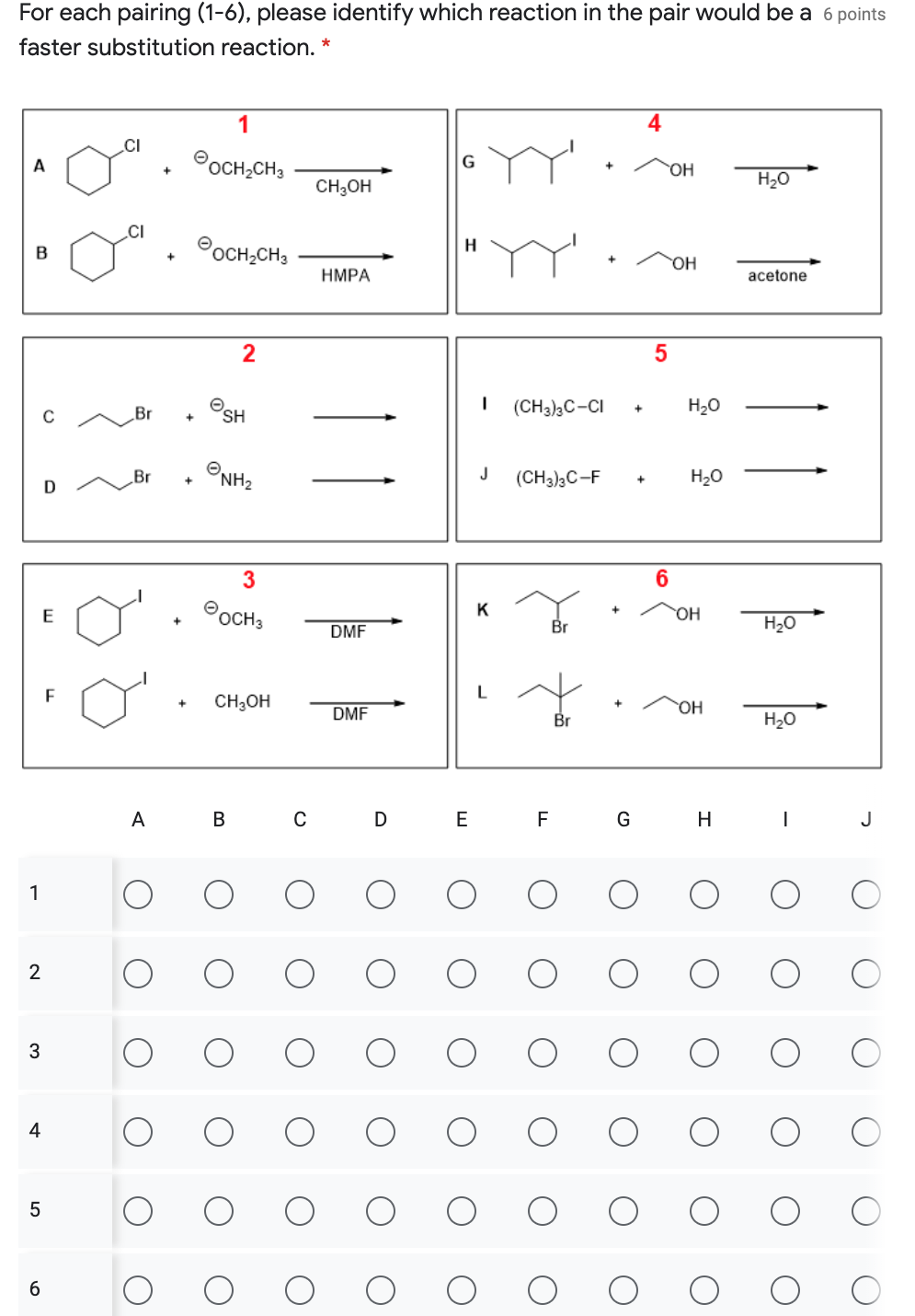 Solved For each pairing (1-6), please identify which | Chegg.com