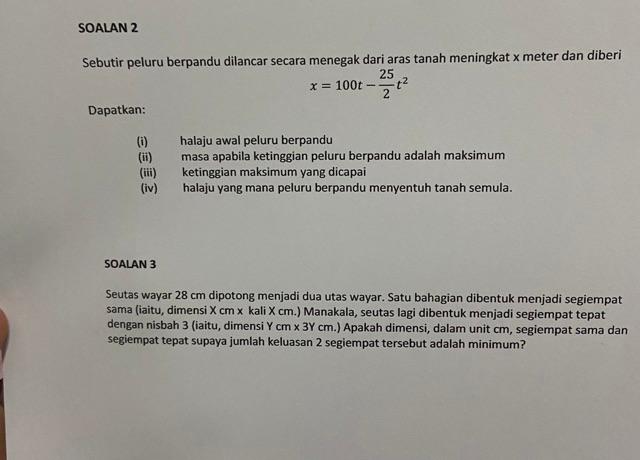 Solved Sebutir peluru berpandu dilancar secara menegak dari | Chegg.com