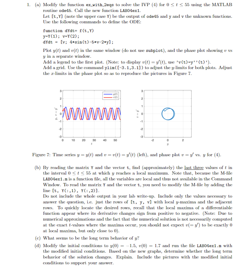 (a) Modify the function ex_with_2eqs to solve the IVP | Chegg.com