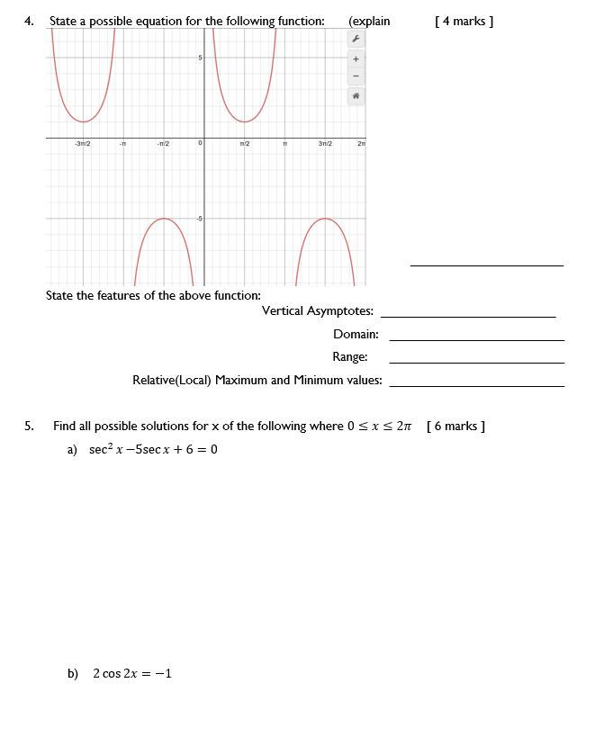 Solved 4. State a possible equation for the following | Chegg.com