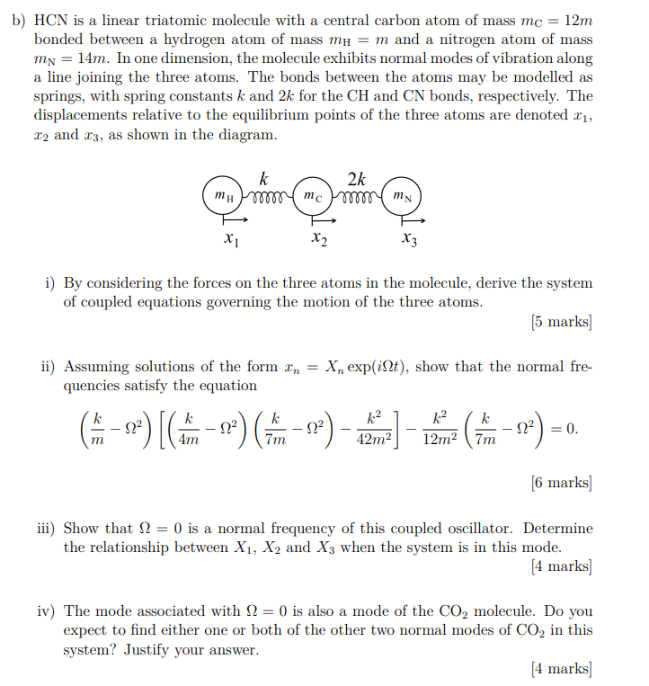 Solved B Hcn Is A Linear Triatomic Molecule With A Central