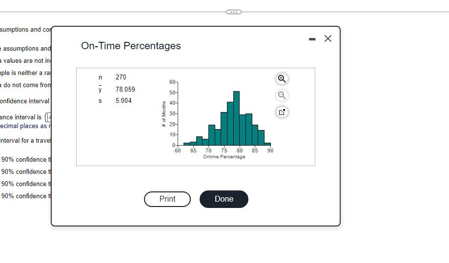 Solved On-Time PercentagesWhat are the chances your flight | Chegg.com