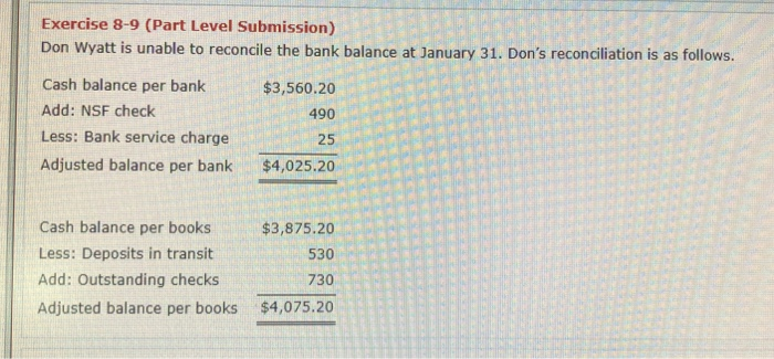 Solved Exercise 8-9 (Part Level Submission) Don Wyatt is | Chegg.com