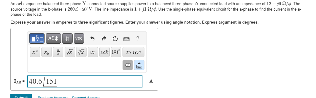 Solved An acb sequence balanced three-phase Y-connected | Chegg.com