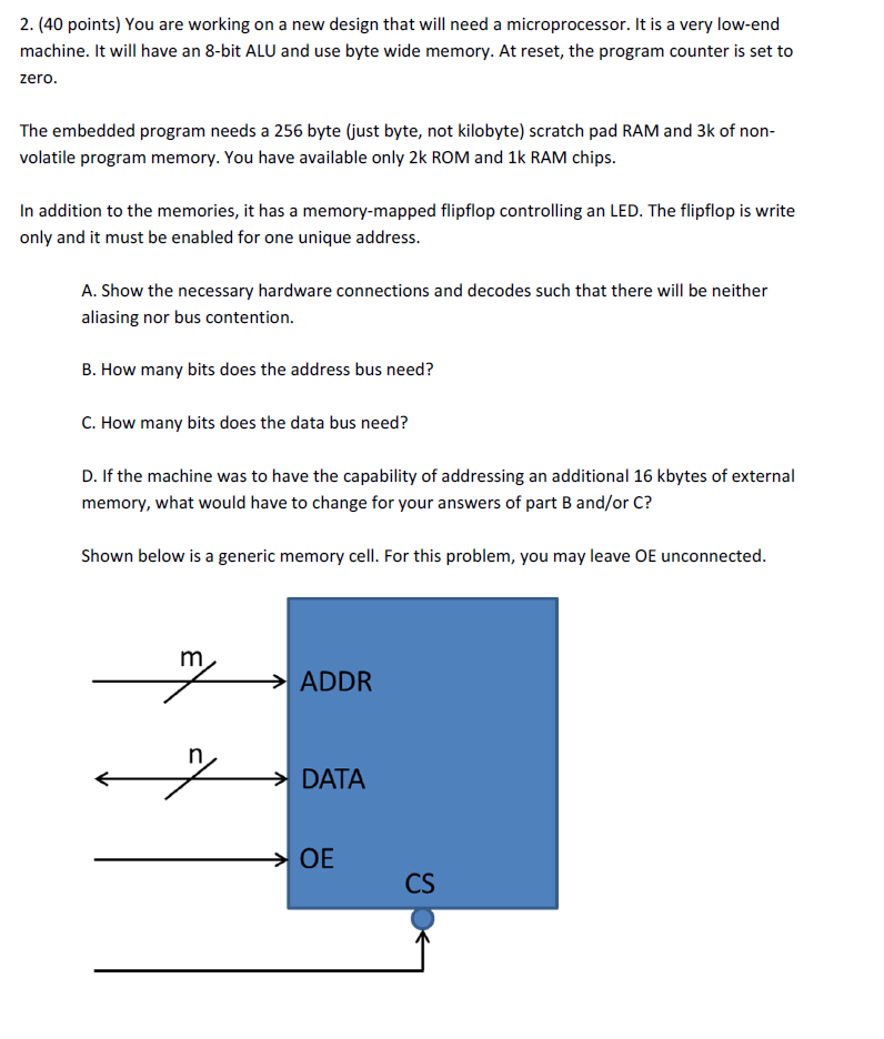2. (40 points) You are working on a new design that | Chegg.com