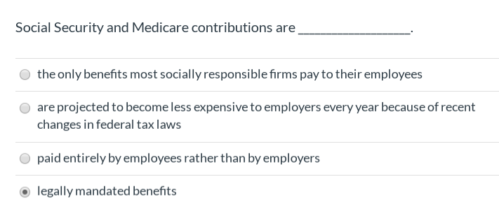 Solved Social Security and Medicare contributions are the | Chegg.com