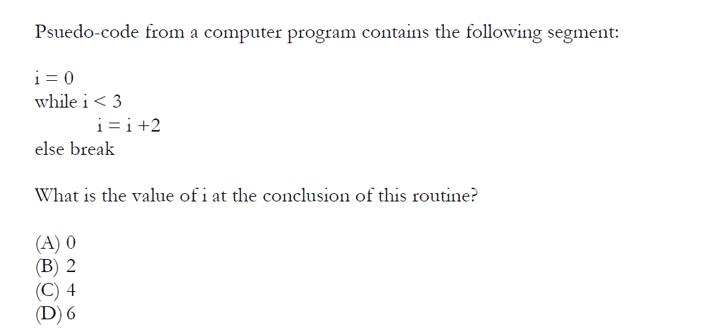 Solved Psuedo Code From A Computer Program Contains The 9892